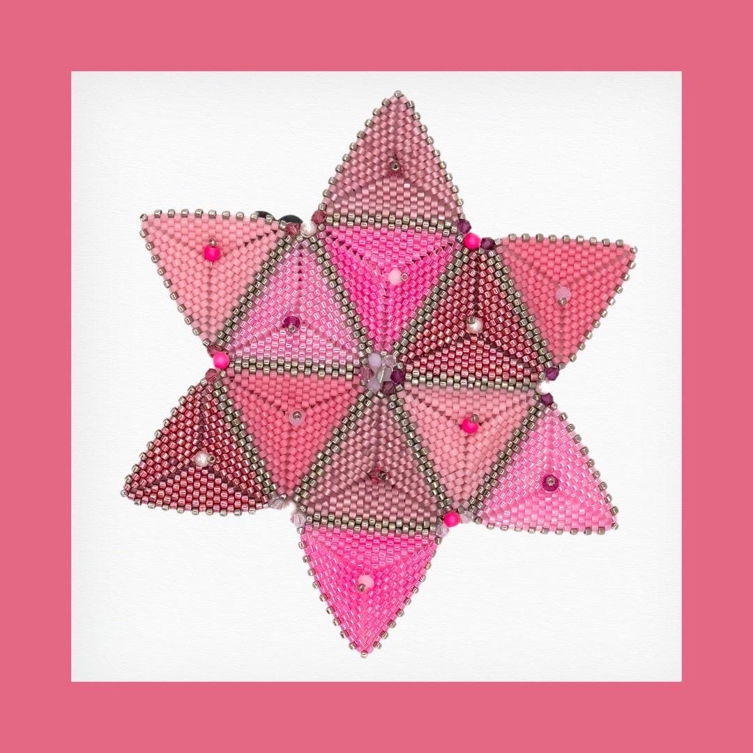 Baby Pink Star of David Beaded Kippah | Swarovski Crystals | Yamakah ...