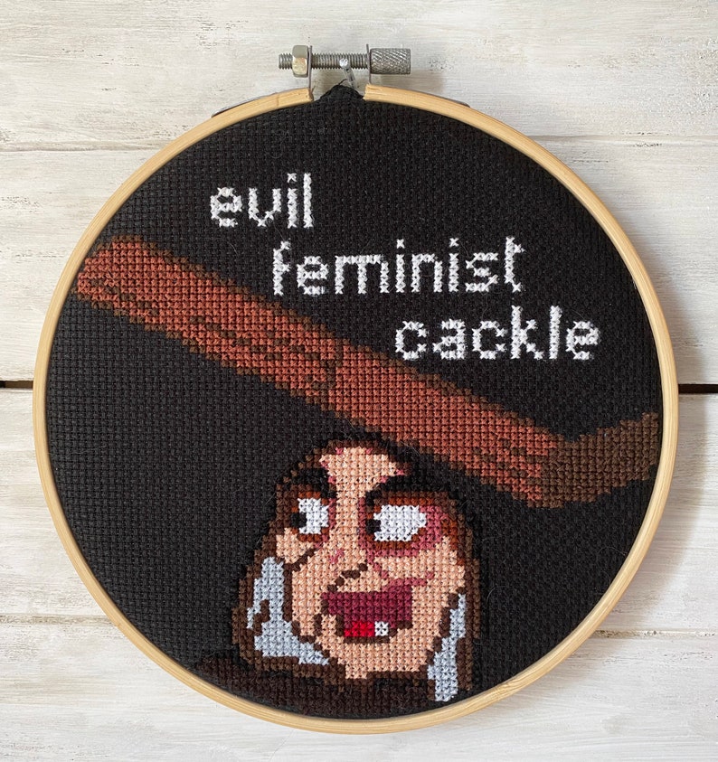 Evil Feminist Cackle 6 Inch Cross Stitch PATTERN - Etsy