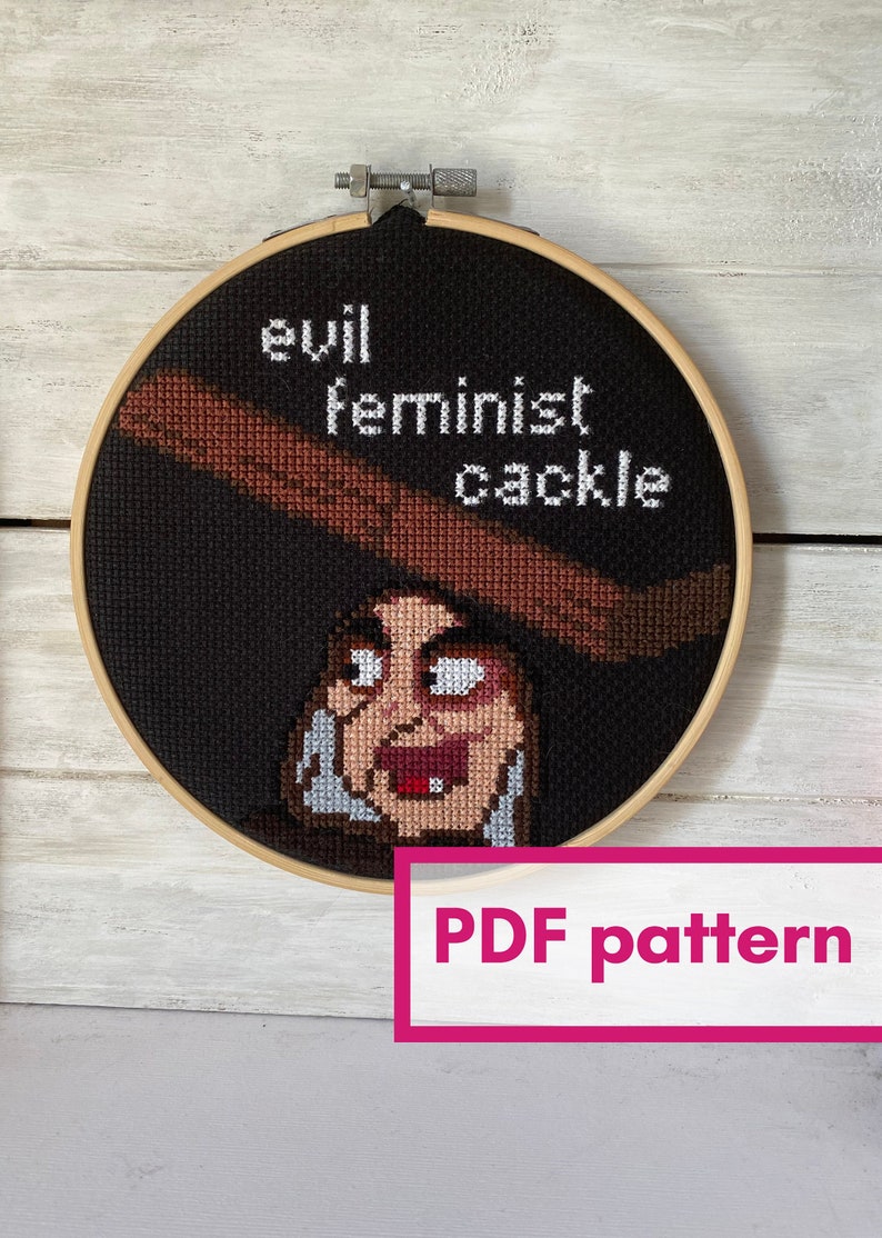 Evil Feminist Cackle 6 Inch Cross Stitch PATTERN - Etsy