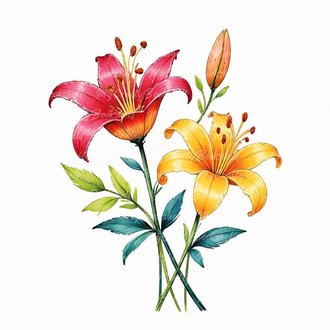 14 Spring Flowers Clipart, Flowers Clipart, Printable Watercolor ...
