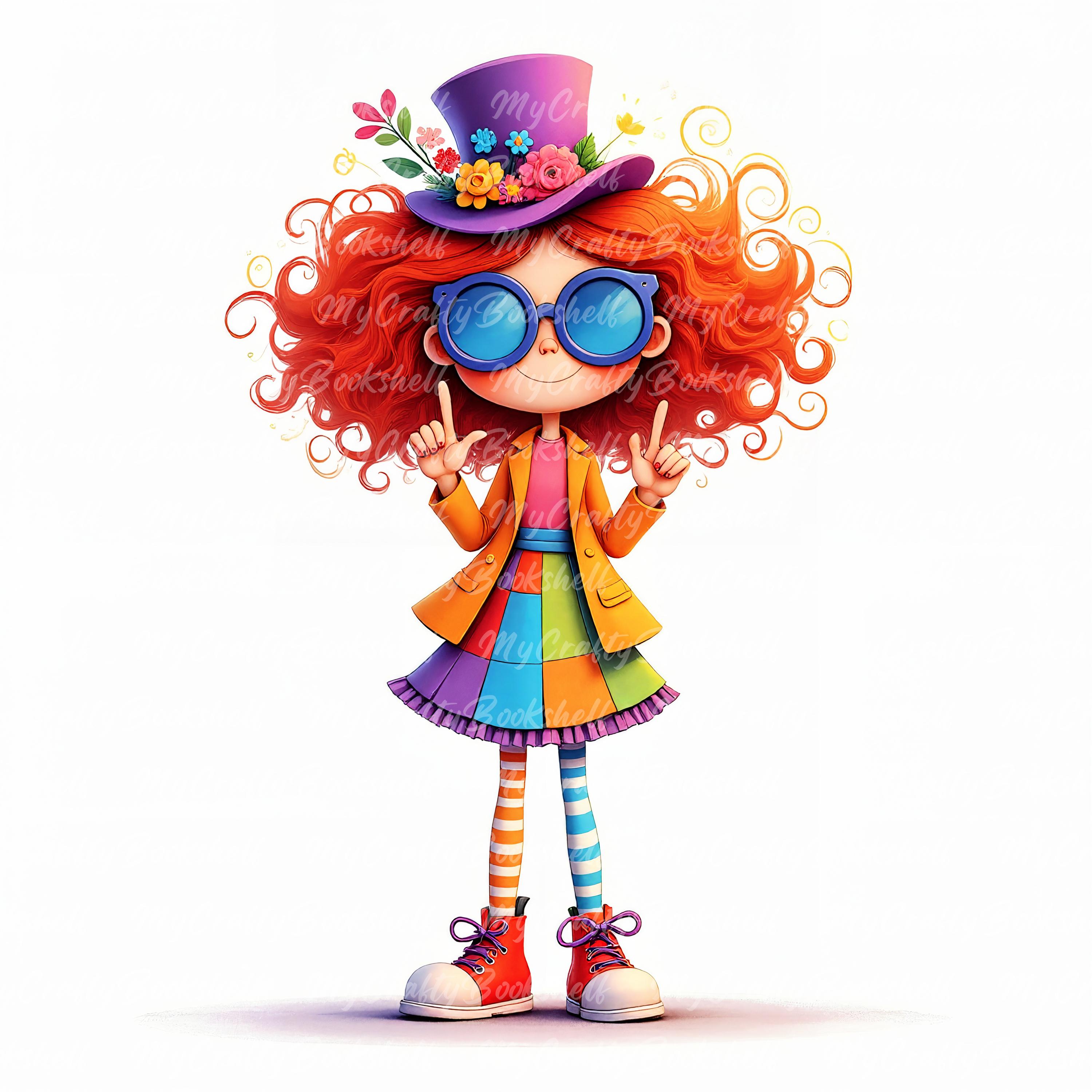 Watercolor Whimsical Lady PNG Clipart: Junk Journal Kit (digital ...