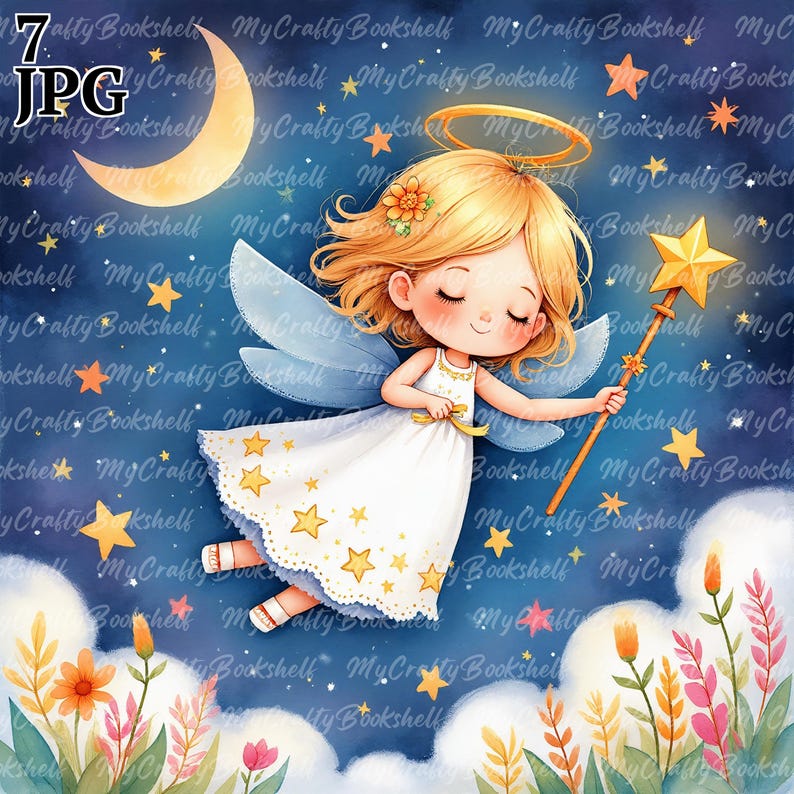 Whimsical Angel Watercolor Clipart: High-res Pngs (digital Download) - Etsy