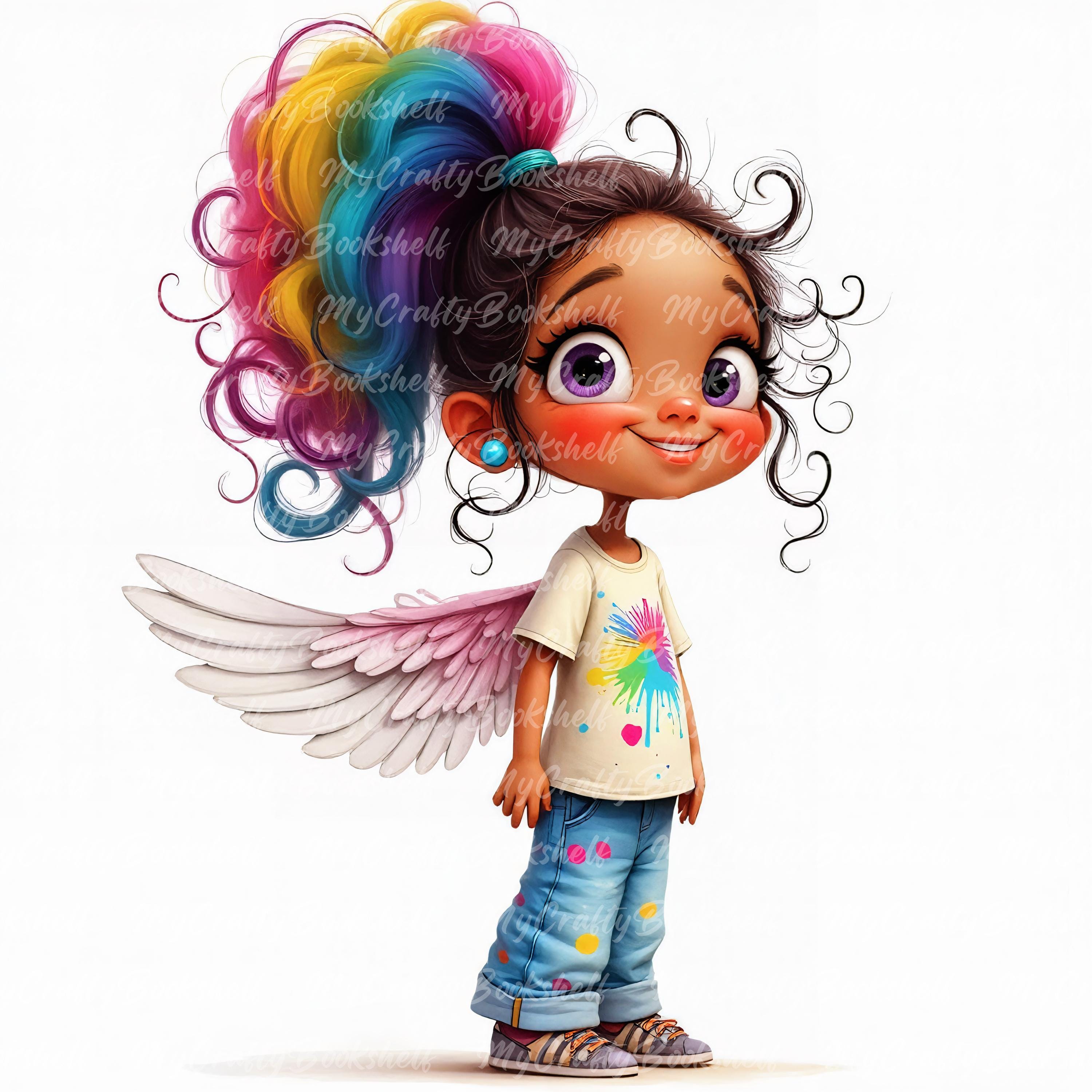 Whimsical Angel Clipart: Watercolor Pngs, Commercial Use (instant ...