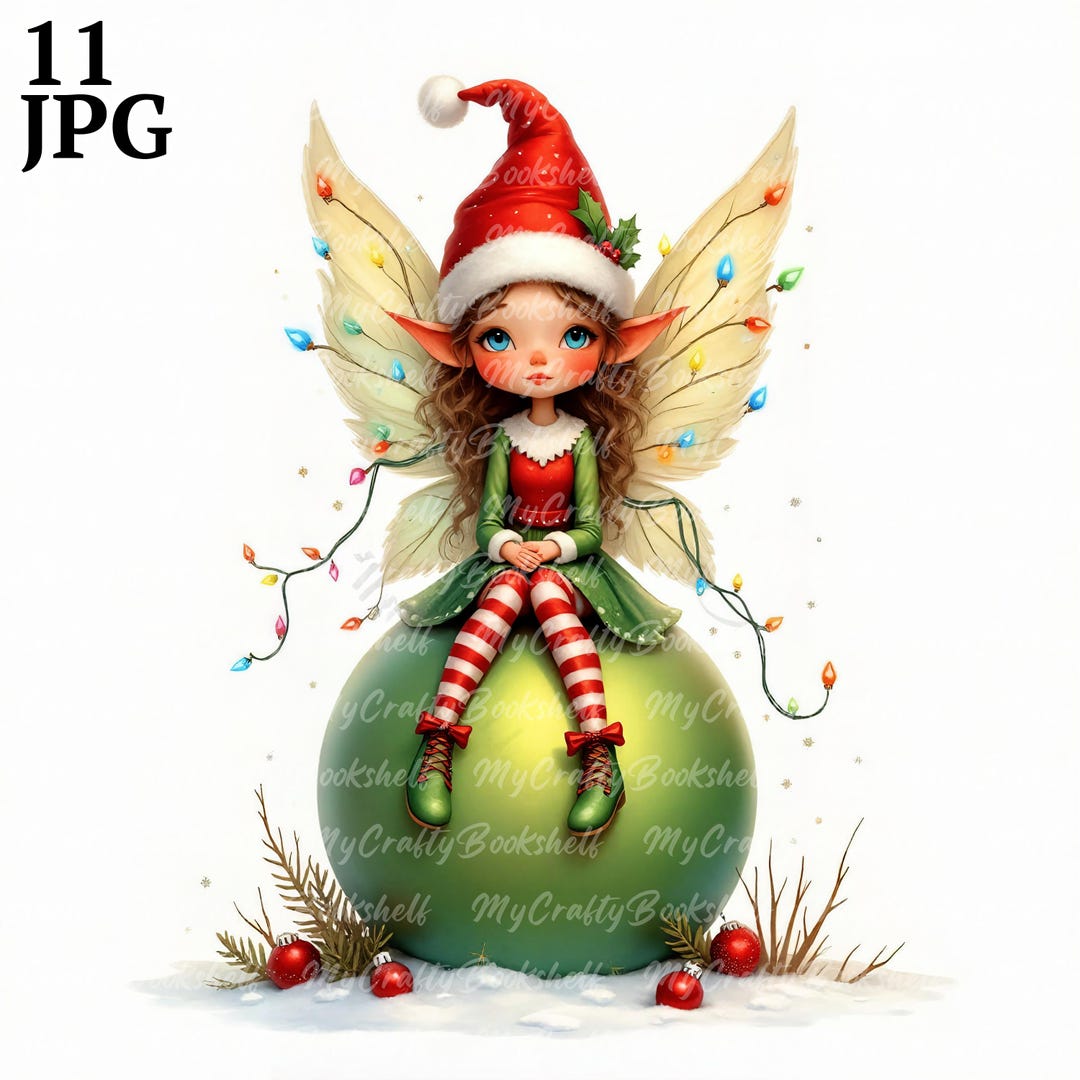 Christmas Fairy Clip Art: Watercolor Pngs for Junk Journals (digital ...