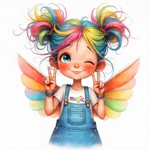 Whimsical Angel Clipart: Watercolor Pngs, Commercial Use (instant ...