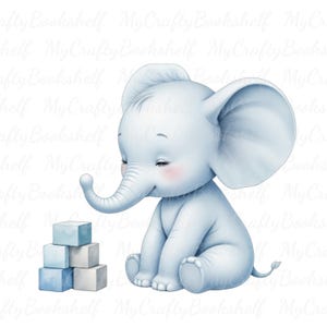 9 Blue Elephant Nursery Clipart, Boys Elephant Clip Art, High Res PNG ...