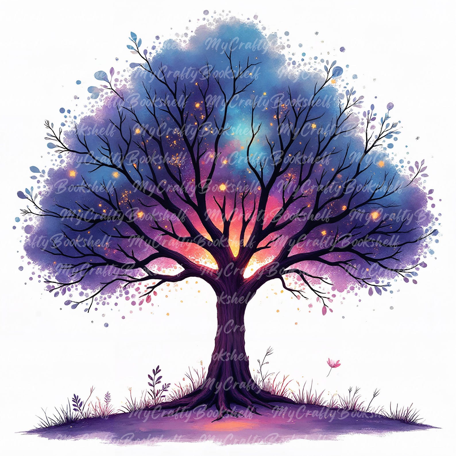 Galaxy Tree Clipart Bundle: Starry Night Pngs (commercial Use) - Etsy