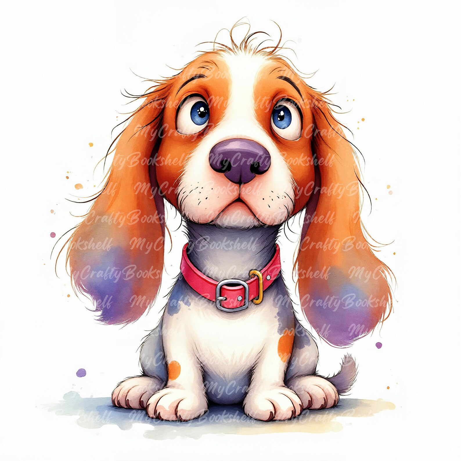11 Cute Whimsical Puppy Clipart, Funny Colorful Dog Clipart, High Res ...