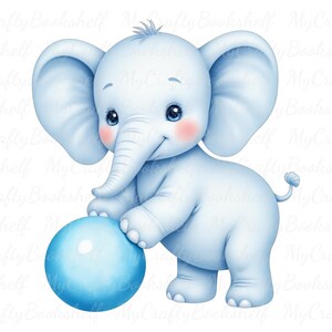 9 Blue Elephant Nursery Clipart, Boys Elephant Clip Art, High Res PNG ...