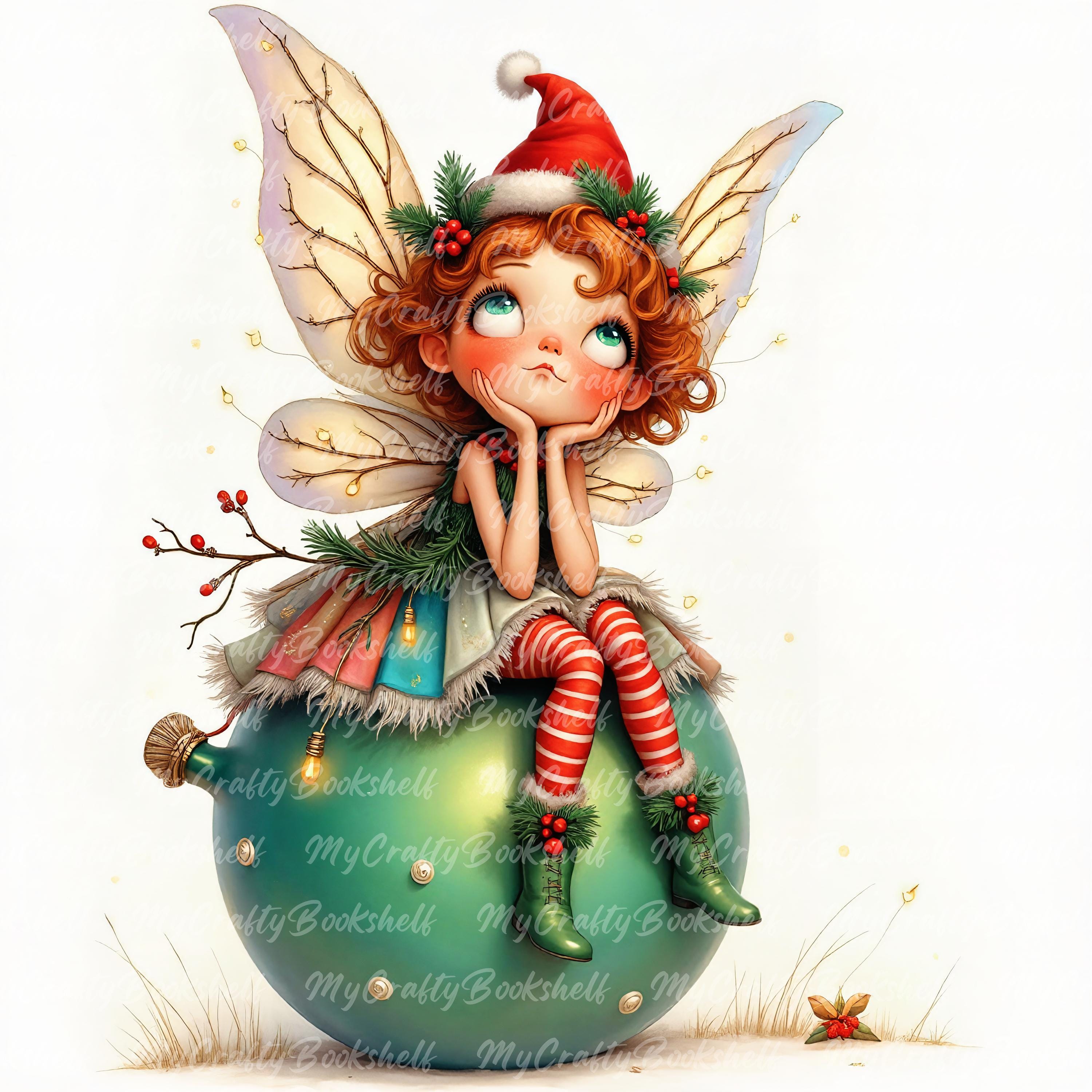 Christmas Fairy Clip Art: Watercolor Pngs for Junk Journals (digital ...