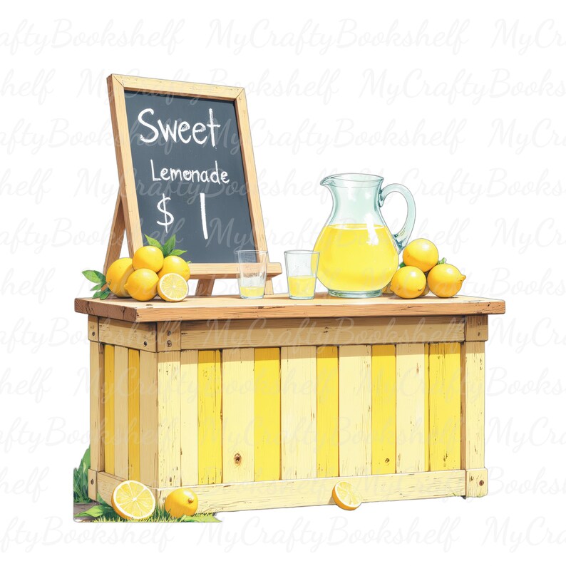Lemonade Stand Clipart: Summer Drink Illustrations (commercial Use ...