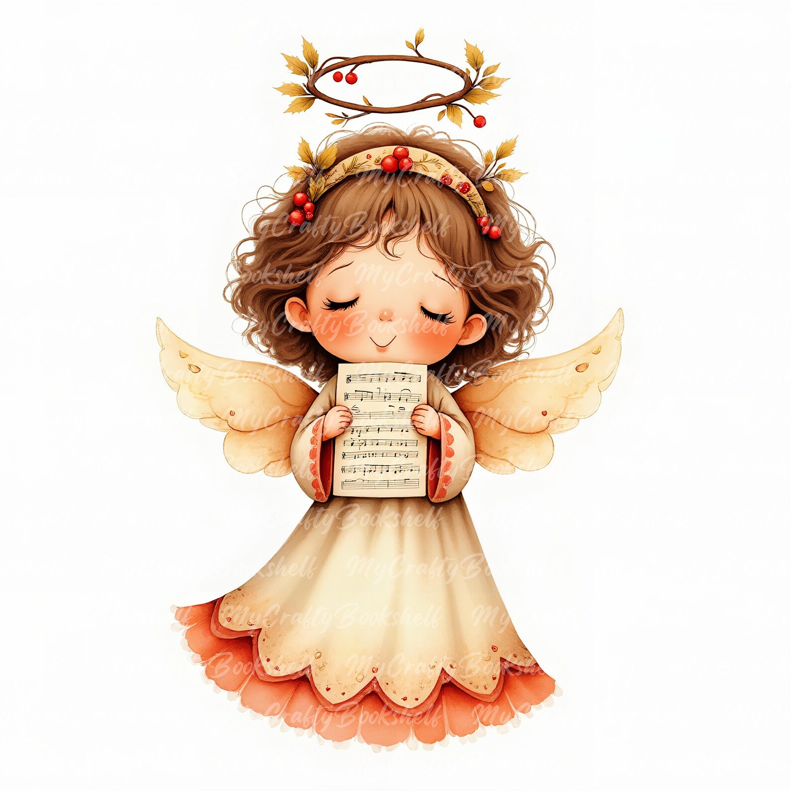 Christmas Angel Clipart Bundle: Watercolor Singing Angels (digital ...