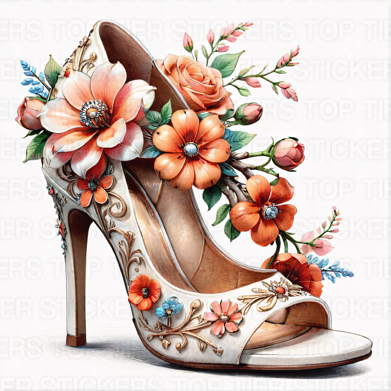 21 Floral Prom Shoes Clipart, High Heels Clipart, Digital Clipart ...