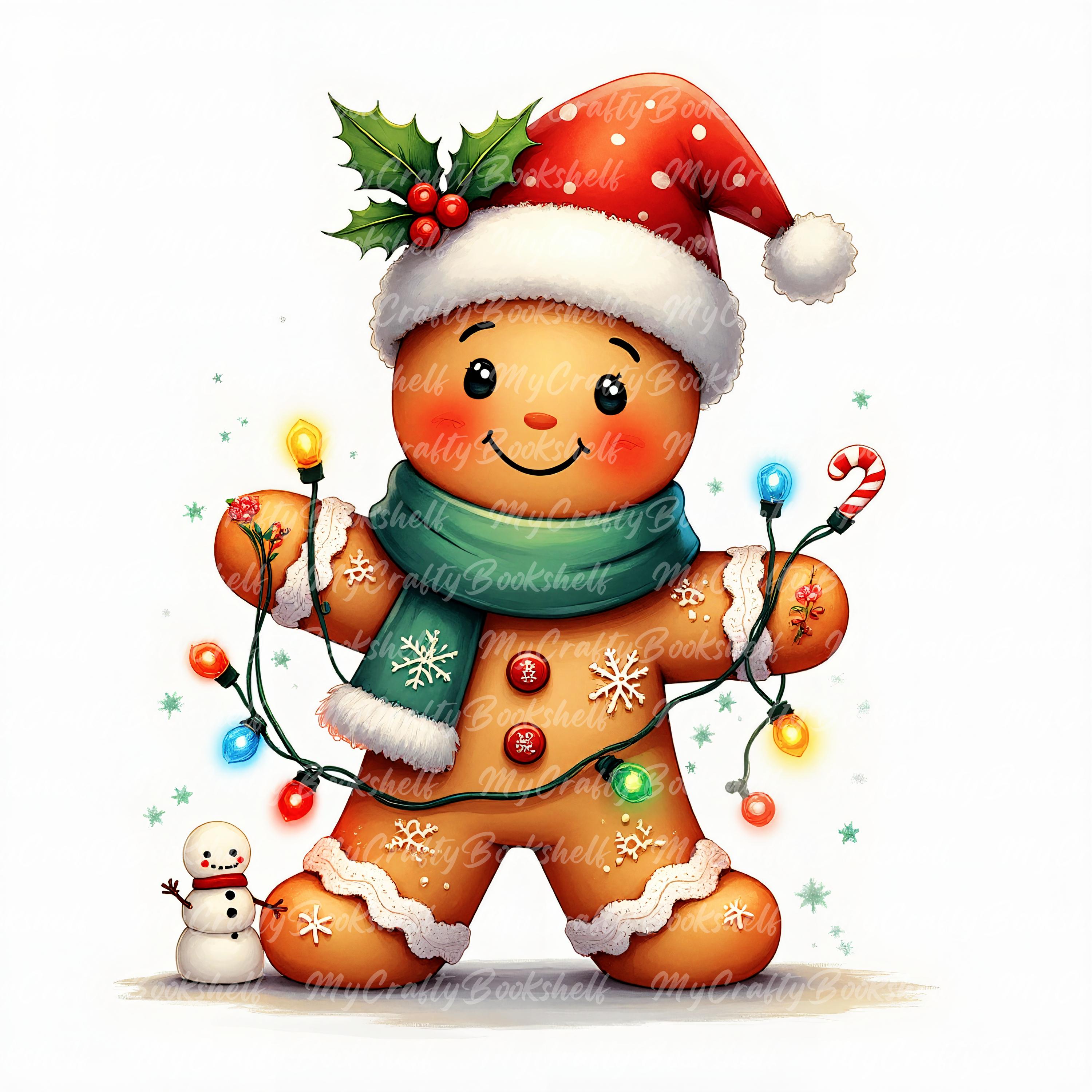 Gingerbread Man Clipart: Festive Cookie PNG Graphics (digital Download ...