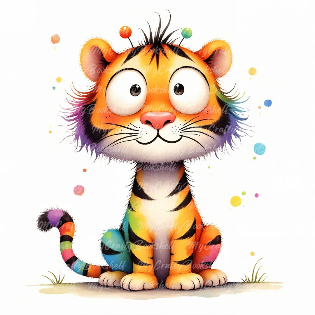 7 Cute Whimsical Tiger Clipart, Funny Tiger Clipart, High Quality PNG ...