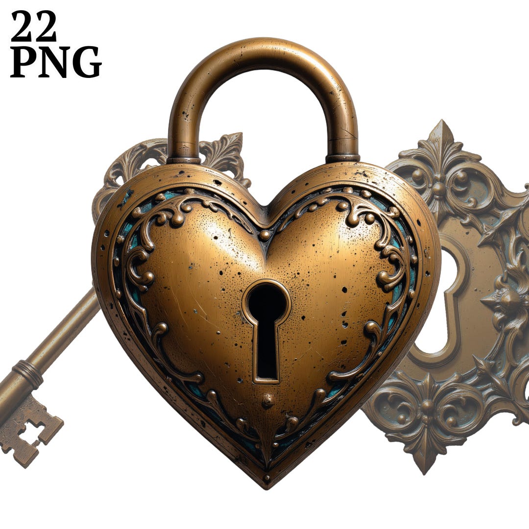 22 Antique Keys Locks Clipart, Vintage Ornate Skeleton Key Clip Art PNG ...