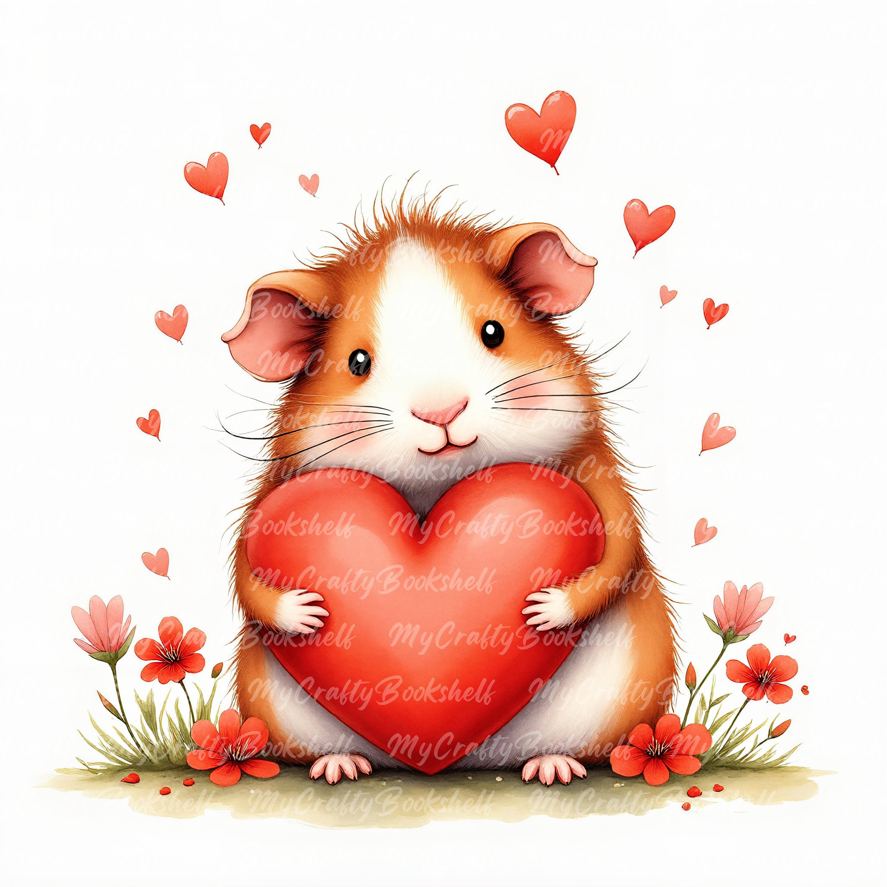 Valentine's Day Guinea Pig Clipart Bundle: Collage Images (digital ...