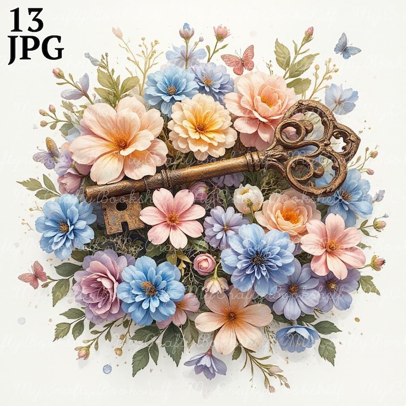 Skeleton Key Clipart - Etsy