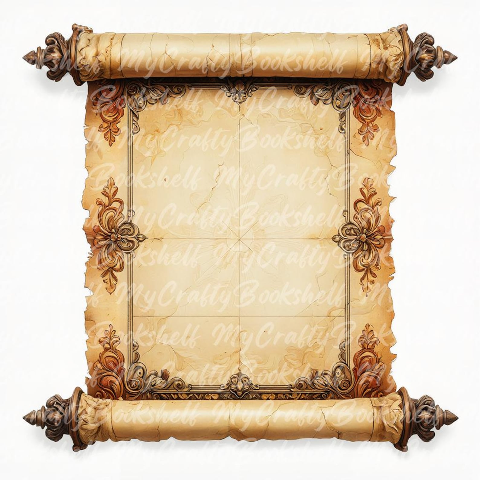 10 Medieval Scroll Clipart, Vintage Scroll, High Quality Jpgs ...