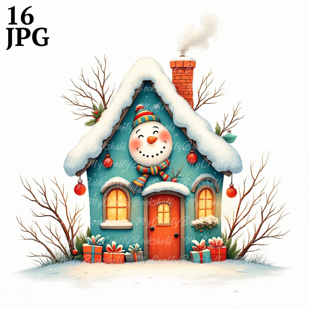 Christmas Watercolor Clipart: Whimsical Holiday Pngs (digital Download ...