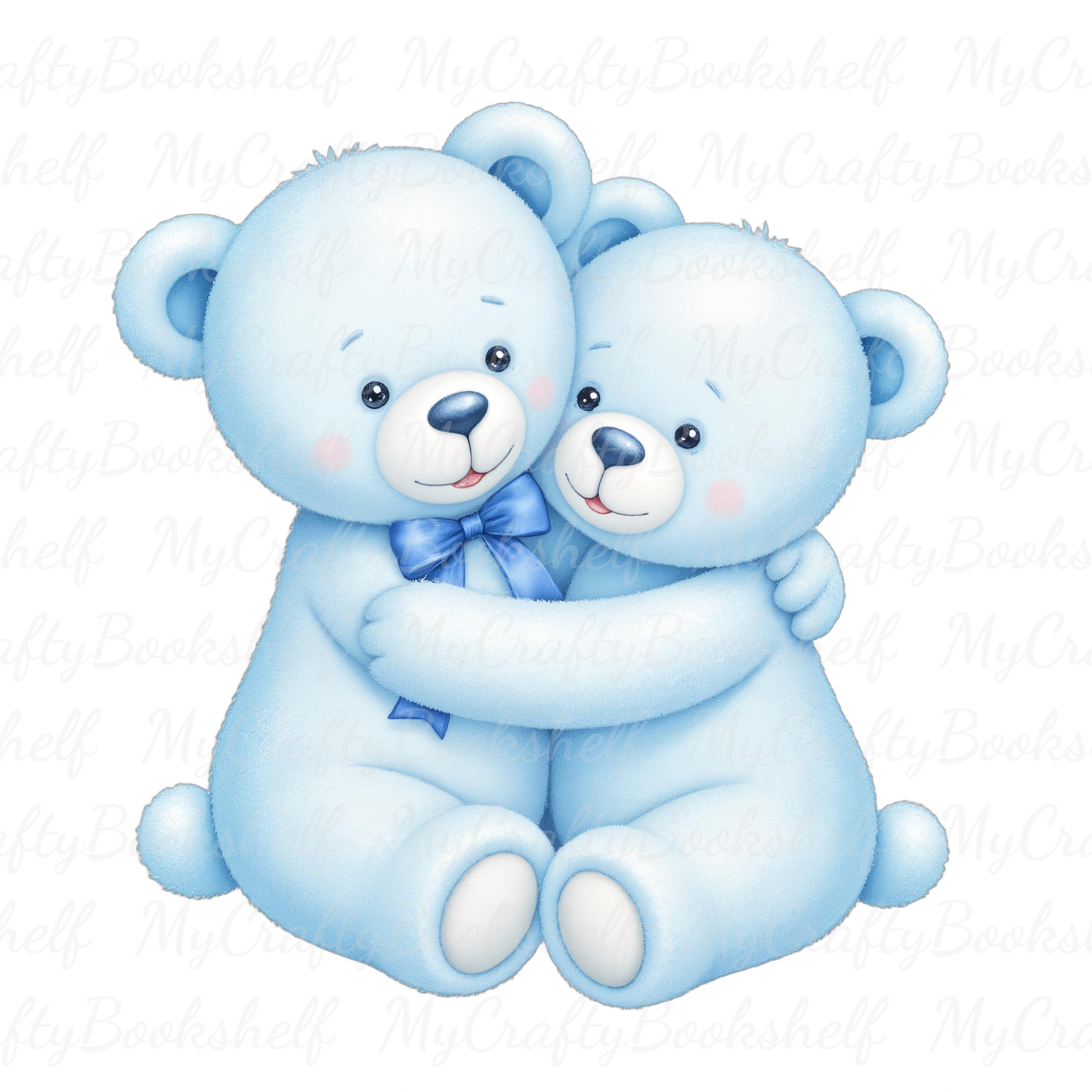 Teddy Bear Clipart: Blue Baby Bear Nursery Art (digital Download ...