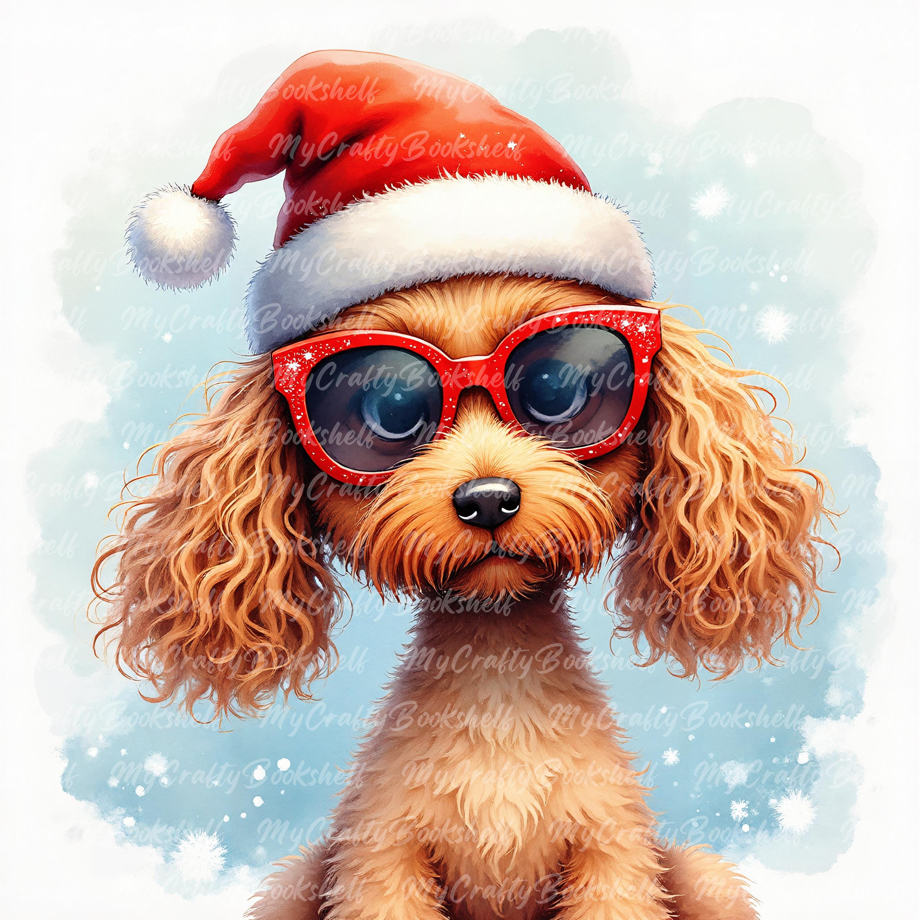 Watercolor Christmas Dogs Clip Art: Holiday Puppy Pngs (digital ...