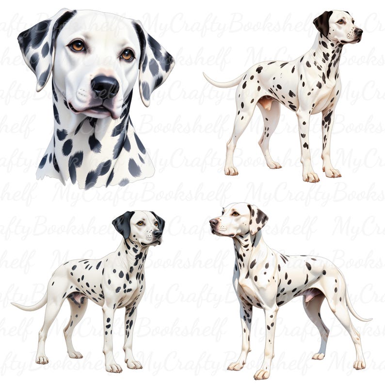 26 Dalmatian Clipart, Dalmatian Dog Clip Art High Quality PNG, Digital ...
