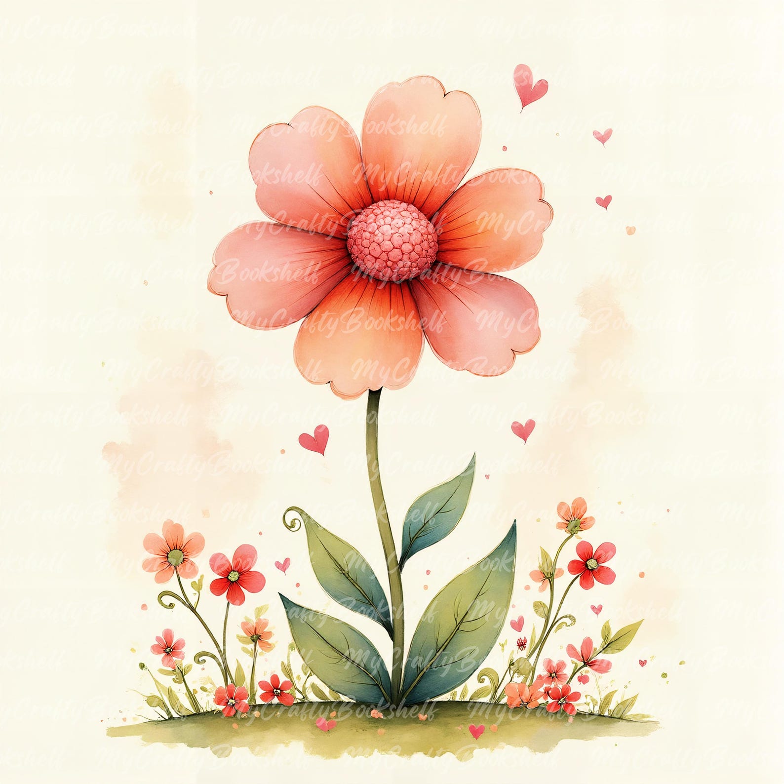 16 Cute Whimsical Flower Clipart, Vintage Flowers Clipart, High Res JPG ...