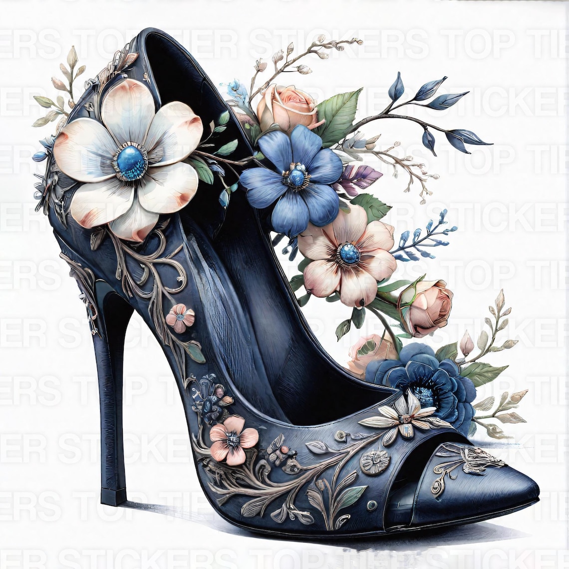 21 Floral Prom Shoes Clipart, High Heels Clipart, Digital Clipart ...