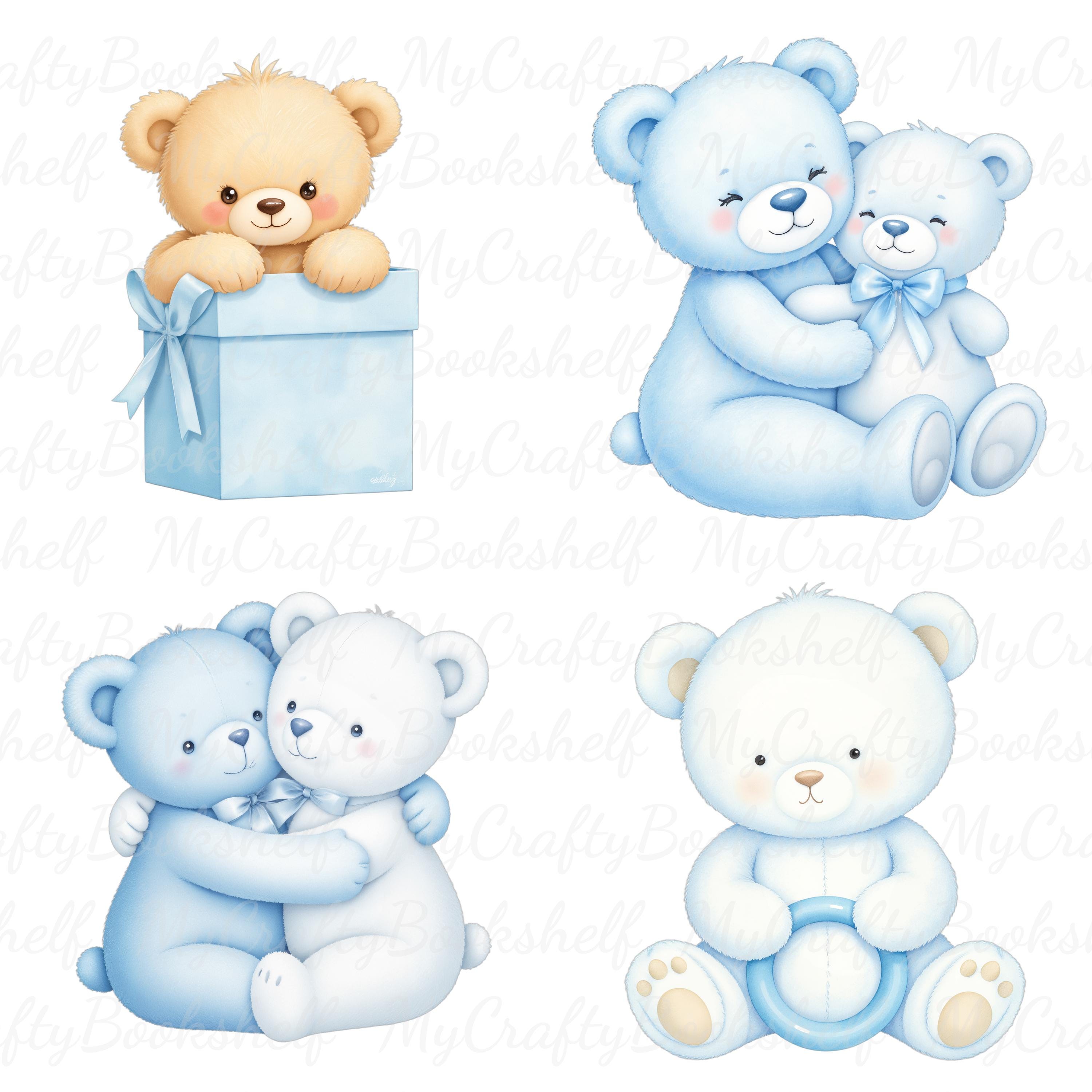 Teddy Bear Clipart: Blue Baby Bear Nursery Art (digital Download ...