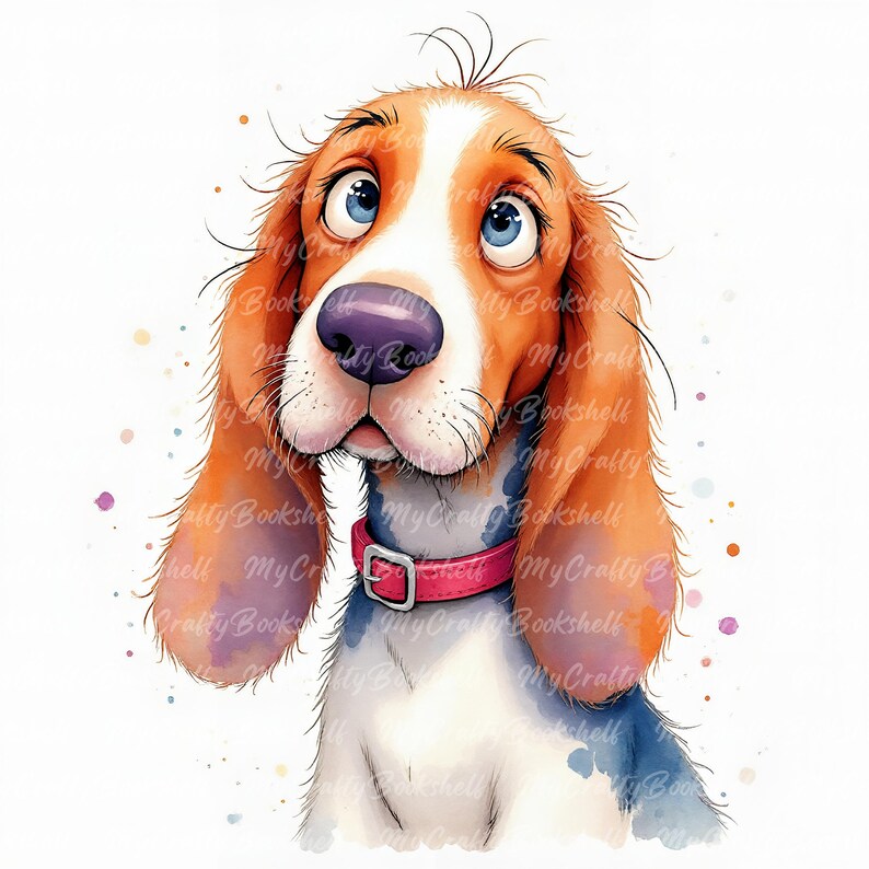 11 Cute Whimsical Puppy Clipart, Funny Colorful Dog Clipart, High Res ...