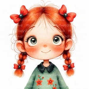 16 Watercolor Cute Girl Clipart - High Quality Pngs, Digital Paper ...