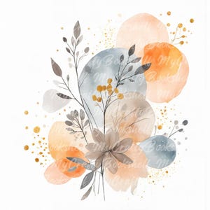 14 Bohemian Boho Clipart, Flowers Wall Art, Printable Watercolor ...