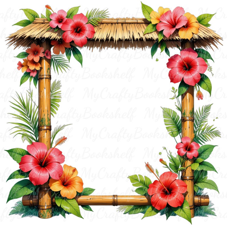 Hibiscus Flower Clipart: Tropical PNG Graphics for Commercial Use ...