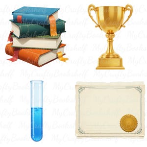 School Supplies Clipart: Educational PNG Graphics for Commercial Use ...