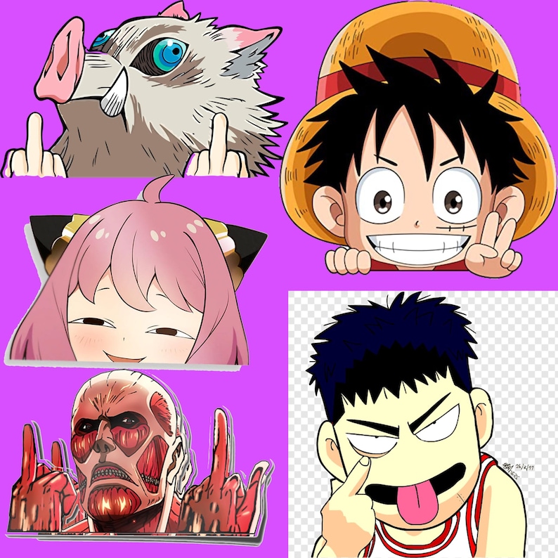 The Newest Peeker Anime Stickers 2026 Graphics: 500+ Png Bundle Design ...