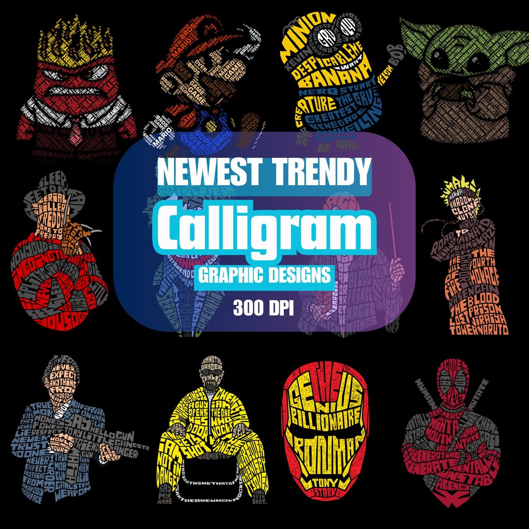 Newest Calligram Graphic Designs | Trendy Calligraphy Designs ...