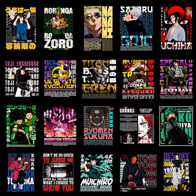 Newest Anime HALFTONE Graphic Designs | Anime PNG | Print on Demand ...