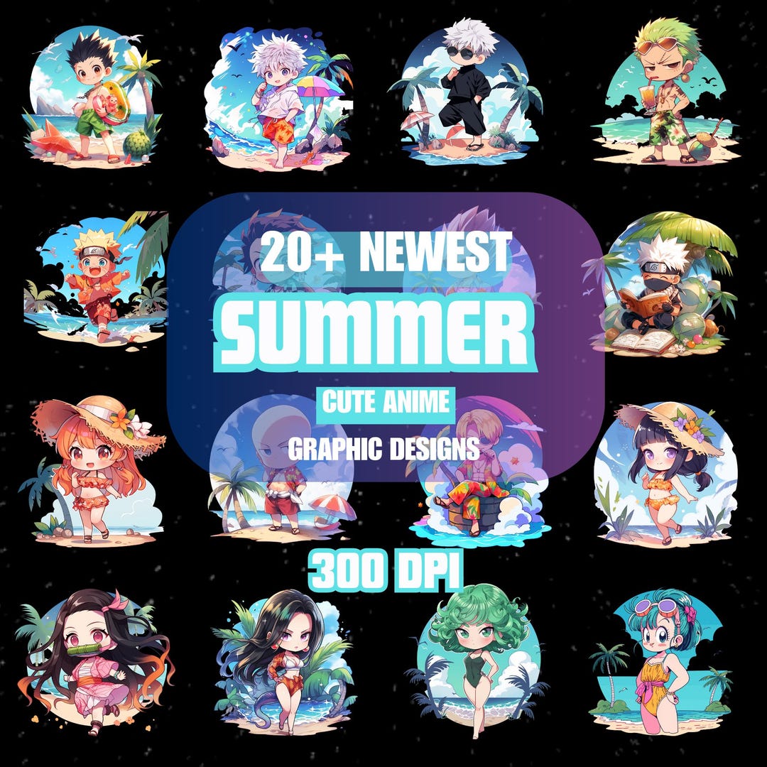 The Newest Anime Summer 2026 Graphics: 20+ Png Bundle Design for Print ...