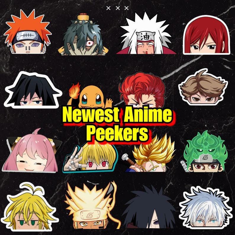 The Newest Peeker Anime Stickers 2026 Graphics: 500+ Png Bundle Design ...