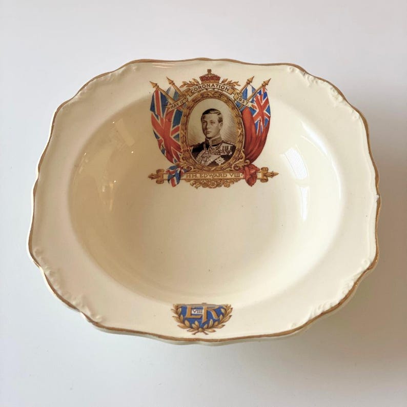 Vintage British Royal King Edward VIII Coronation Dessert Bowl – J & G ...