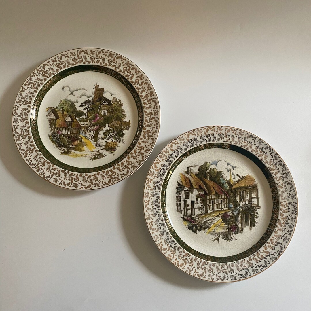 Vintage Wood & Sons Ascott Village Plates: English Ironstone Wall Decor ...