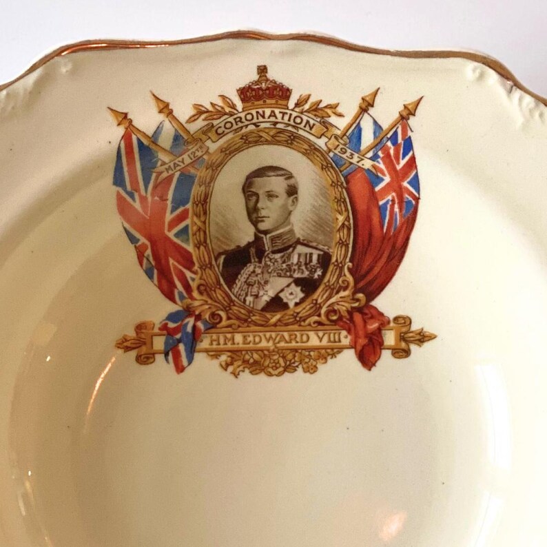 Vintage British Royal King Edward VIII Coronation Dessert Bowl – J & G ...