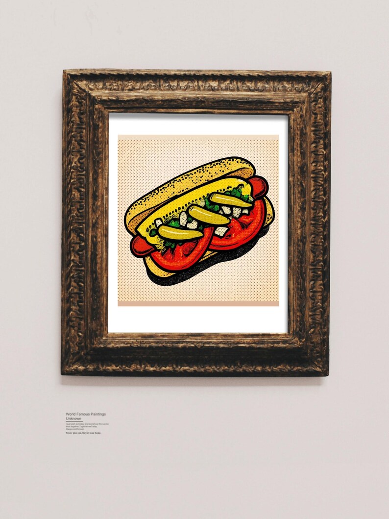 Chicago Hot Dog Pop Art Print - Etsy