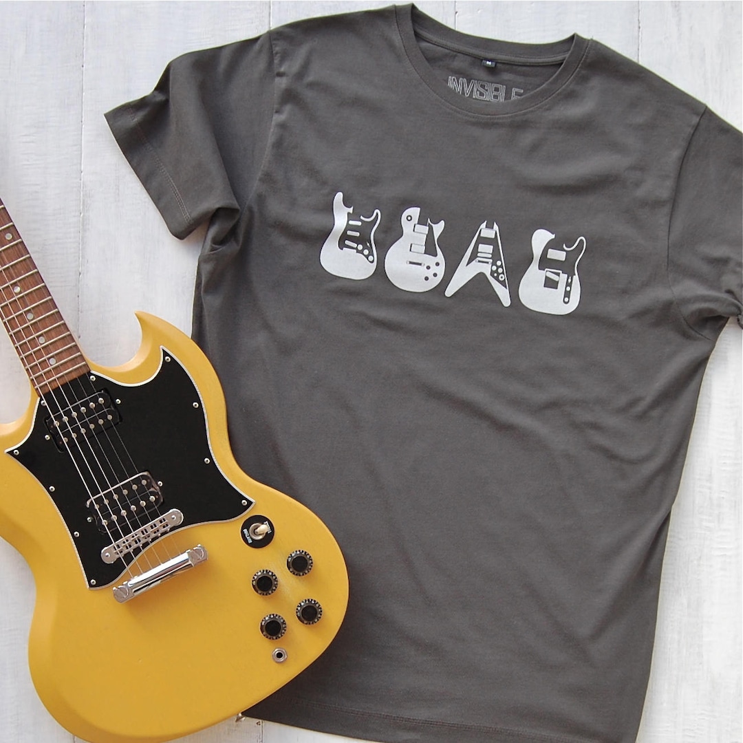 Iconic Guitars Organic Cotton T-shirt - Guitar T-shirt - Gifts for ...