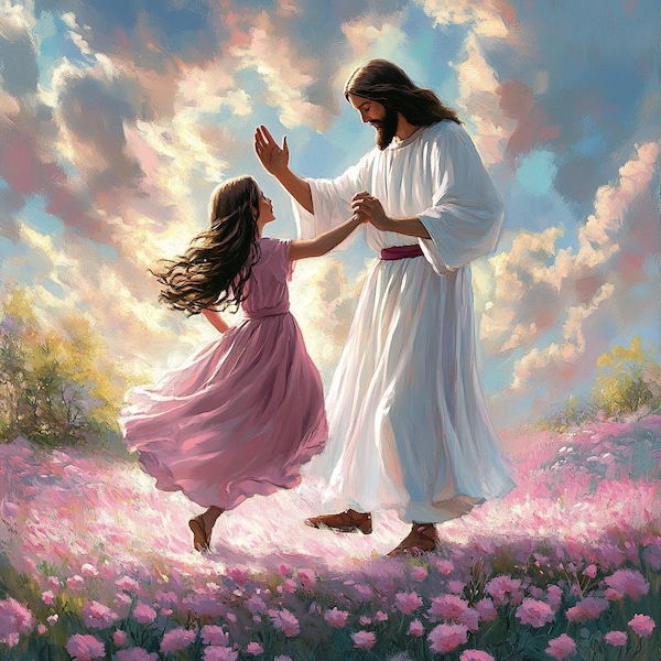 Jesus and Woman Dancing - Etsy