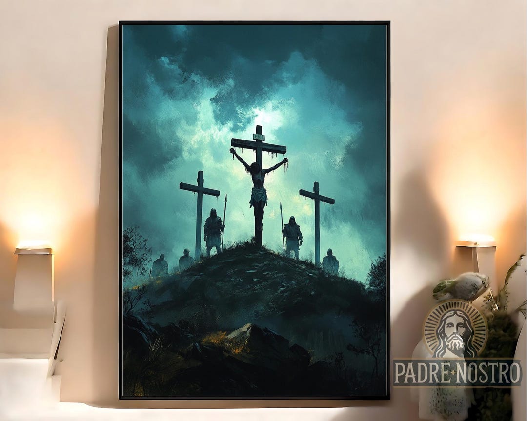 Crucifixion of Christ, Golgotha Scene, Powerful Christian Art, Jesus on ...