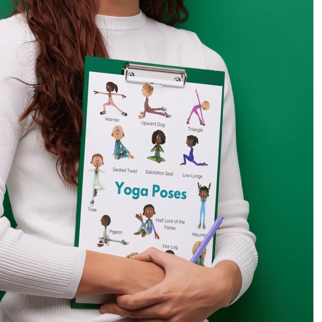 Yoga Poses for Kids - Coping Skills, Calm Corner, Therapy Poster ...