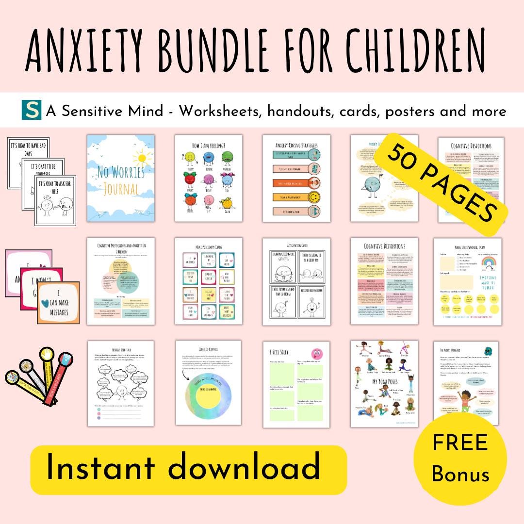 Calm Corner Bundle Child Therapy Worksheets Children Mental Health ...