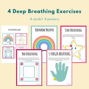 Deep Breathing Exercises Calm Cards Therapy Posters Calm Corner School ...